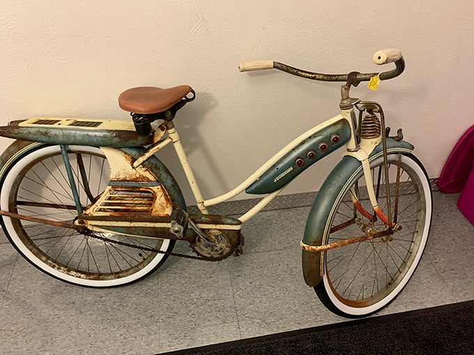 This vintage bicycle isn't just transportation&mdash;it's sculpture. Its patina tells stories of Montana winds, summer adventures, and simpler times.