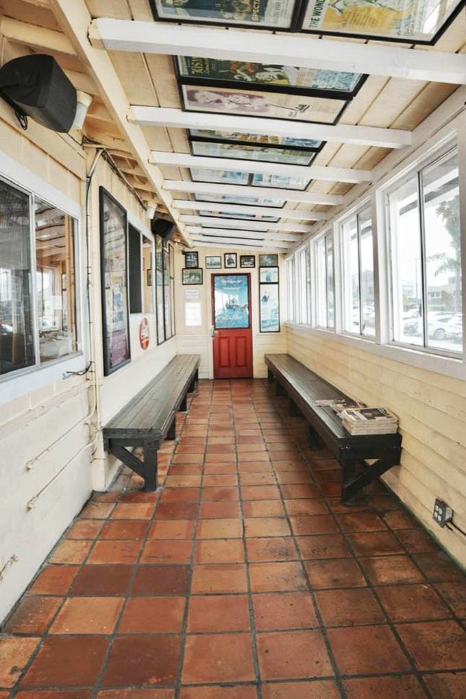 The waiting area isn't just functional&mdash;it's a sunlit portal where anticipation builds and the aroma of coffee and bacon teases what's to come.