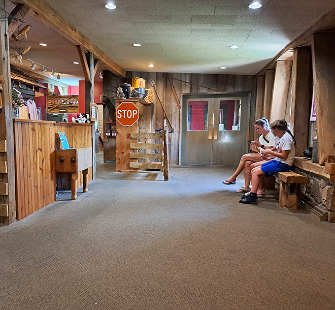 Even the waiting area feels like stepping into a simpler time. That stop sign isn't for decoration&mdash;it's to prevent you from missing the experience.