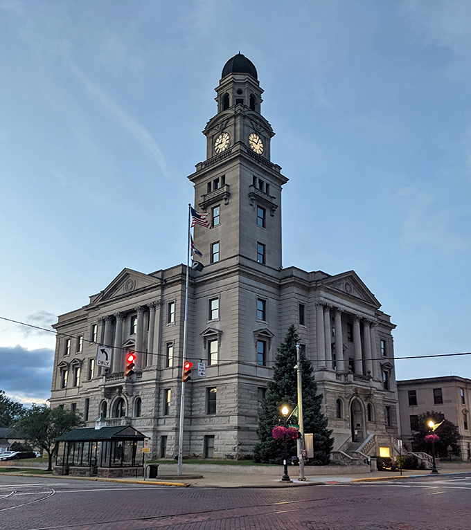 Washington County Courthouse stands tall with its clock tower, keeping time for a town that honors its past.
