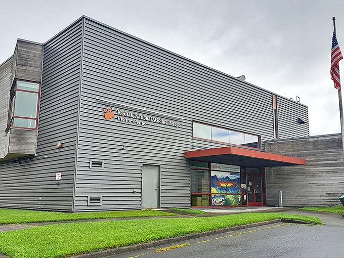 The Kodiak National Wildlife Refuge visitor center welcomes explorers with contemporary design that somehow perfectly complements the wild beauty it celebrates.