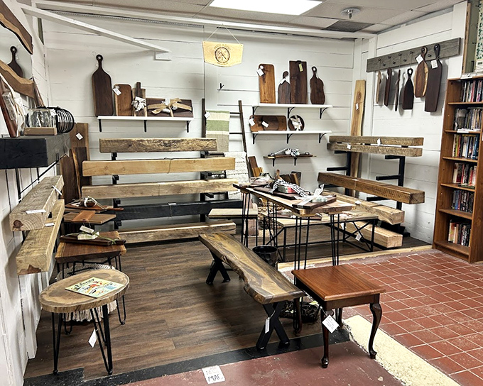 Live-edge wood tables that scream "I have interesting dinner conversations!" Each one uniquely shaped like a good life story. 