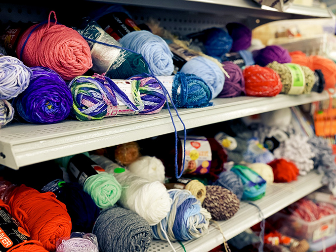 A rainbow of possibilities! These yarn skeins aren't just craft supplies&mdash;they're future scarves, blankets, and handmade gifts waiting to happen.