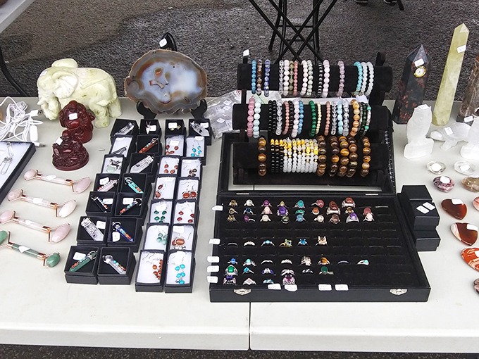 Treasure island for accessory addicts. Those elephant figurines silently judging your bracelet choices are part of the shopping experience.