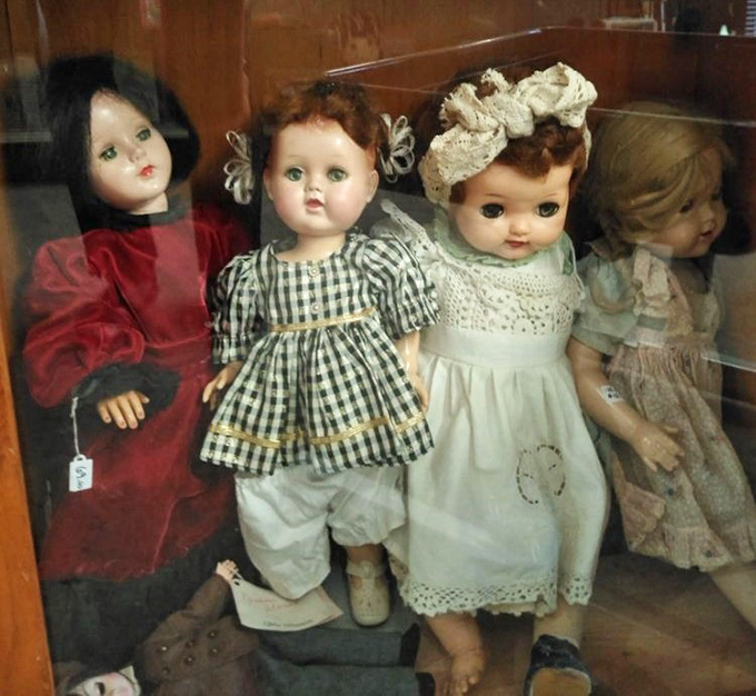 These vintage dolls stare with the knowing eyes of toys that have seen decades come and go. Charming or slightly haunting? You decide.