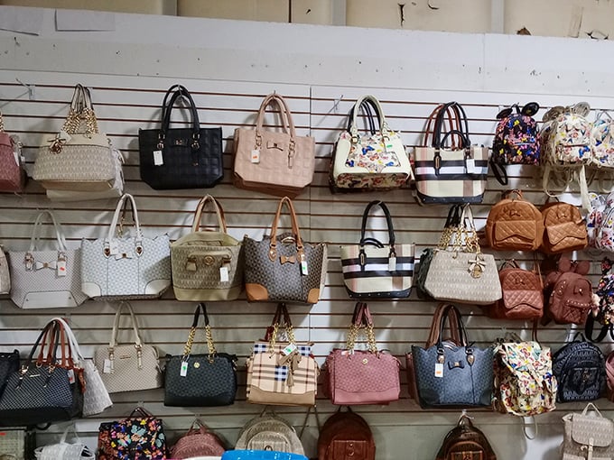 Handbag heaven where designer-inspired meets vintage charm. The perfect accessory is hiding somewhere in this wall of possibilities.