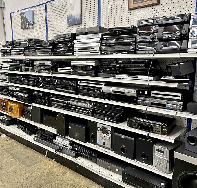 A graveyard of audio technology that charts the evolution from cassette decks to CD players&mdash;nostalgia sold separately.