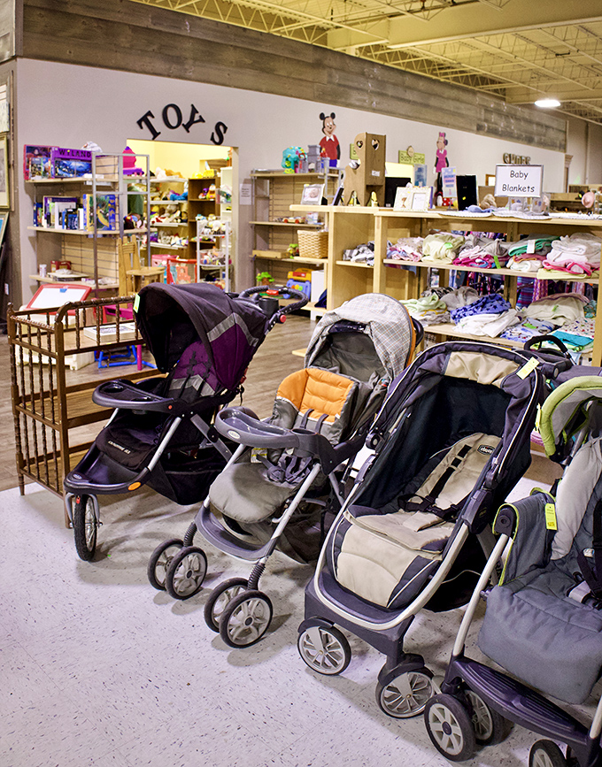 Stroller central! Perfect for parents, grandparents, or anyone who needs to transport tiny humans in style without paying tiny-human-sized prices.