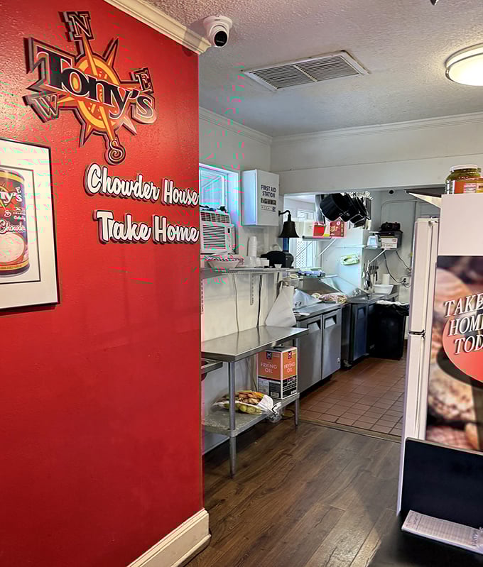 Behind the red wall lies the engine room where seafood dreams come true. Simple, efficient, and focused on what matters.