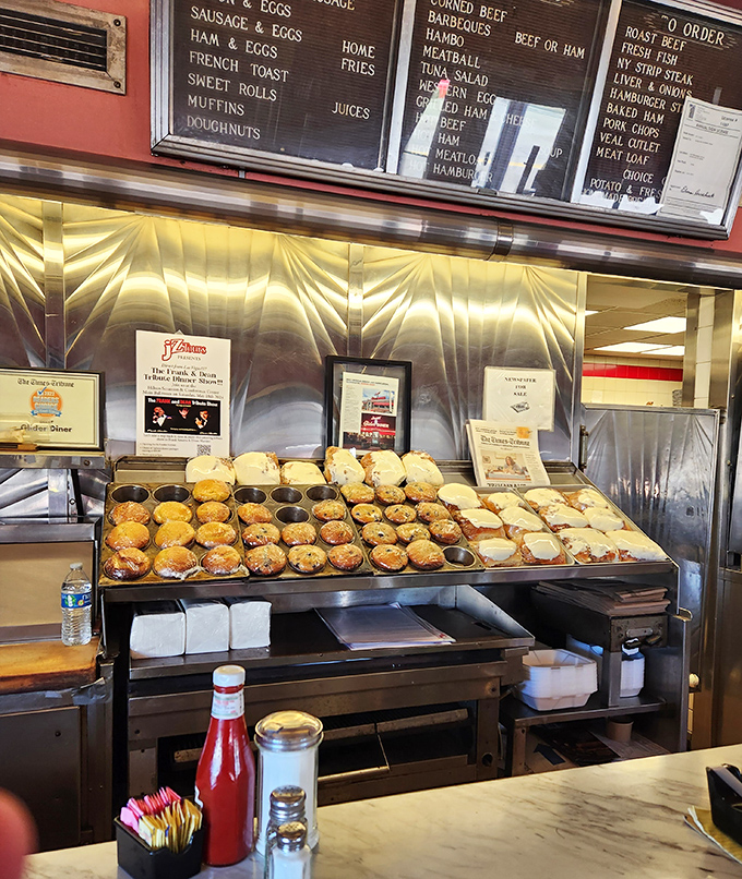Pastry paradise awaits behind glass&mdash;each muffin and donut a testament to the power of butter, sugar, and tradition.