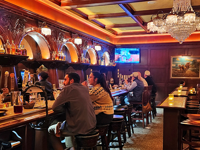 The bar isn't just serving drinks—it's preserving a slice of Arizona history under soft lighting and coffered ceilings.