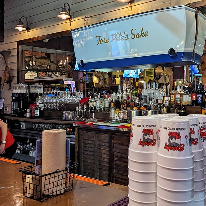 "For Pete's Sake" bar: where Orange Crushes are born and diet resolutions go to die. Vacation calories don't count, we checked.