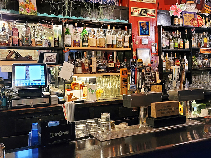 Behind every great meal is a well-stocked bar with bottles standing at attention, ready to complement your comfort food journey.