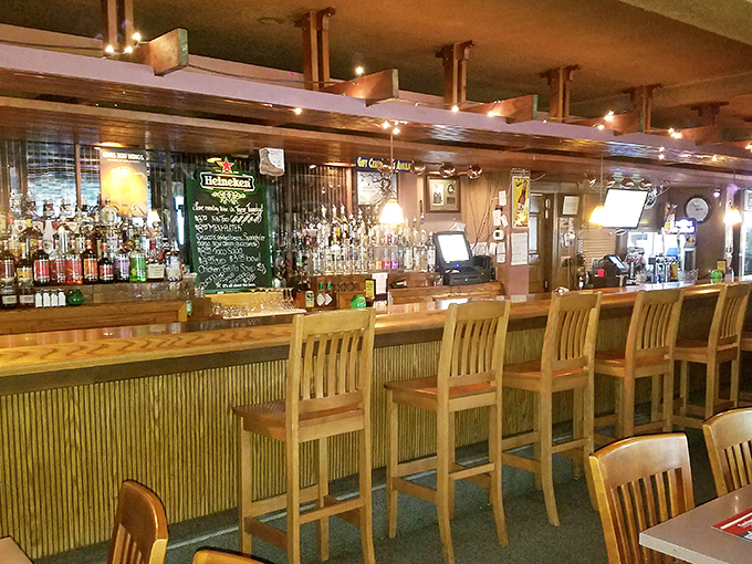 The bar gleams with promise, stocked with enough options to pair perfectly with whatever your taste buds desire.