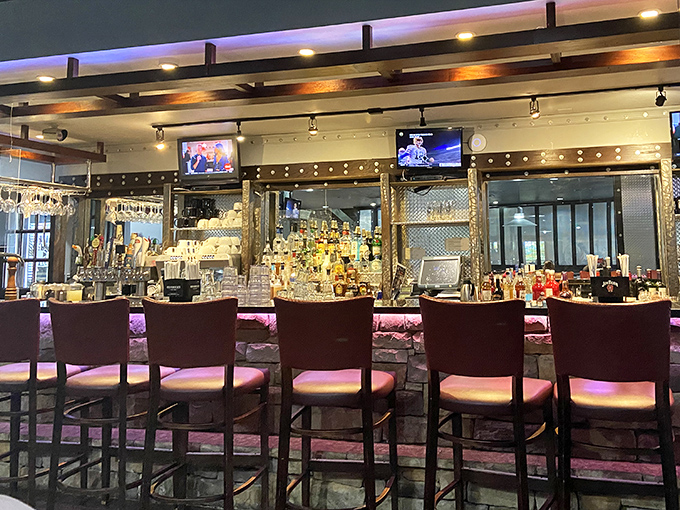 The bar glows with promise, offering morning cocktails that rival the food in both size and creativity. That BLT Bloody Mary is practically a meal itself.