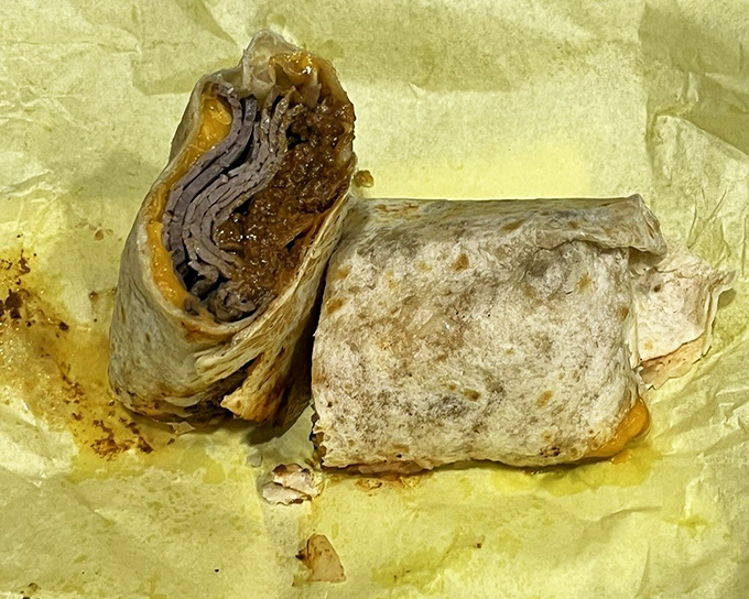 The beef burrito &ndash; proof that Crown Burgers can venture beyond burgers and still hit a home run worthy of the Salt Lake Bees.