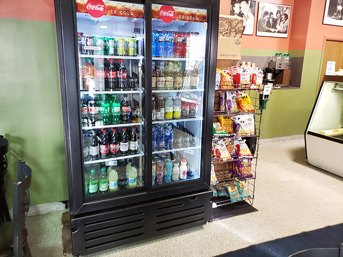 The beverage case&mdash;because washing down a sandwich of this magnitude requires proper hydration options.