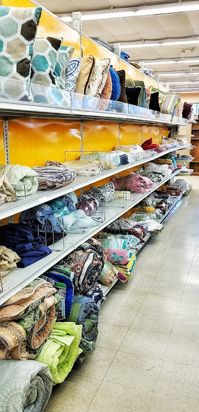 The bedding section offers a textile tapestry of patterns and textures that would make any interior designer's heart skip a beat.