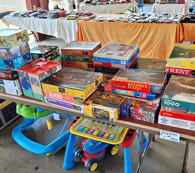 Puzzle enthusiasts will find their happy place among stacks of boxed brain-teasers &ndash; because someone else's abandoned hobby is your new weekend project.