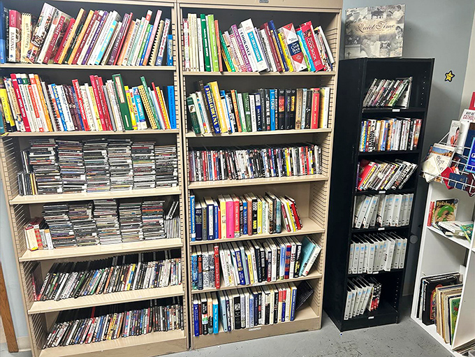 Books, DVDs, and CDs&mdash;a time capsule of entertainment where yesterday's bestsellers await their next reader at prices that make libraries jealous.