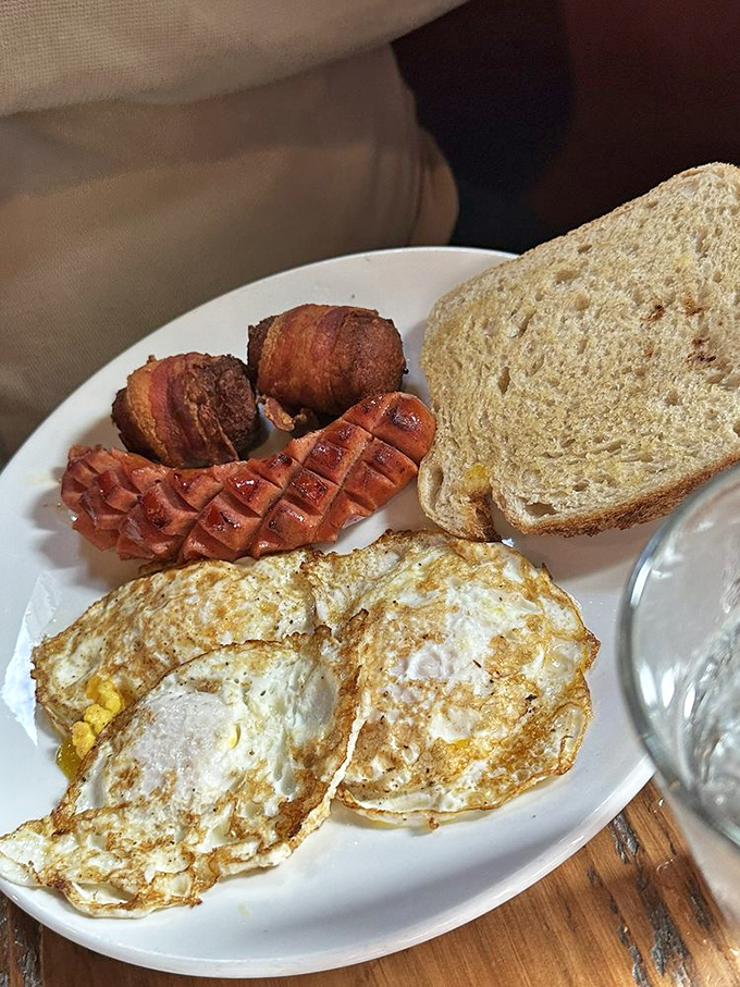 The breakfast platter that answers the eternal question: "Why choose between bacon and eggs when you can have it all?"