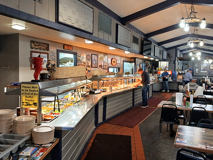 The buffet stretches before you like the promised land of Southern comfort food, where the hardest decision is whether to start with catfish or save room for it.