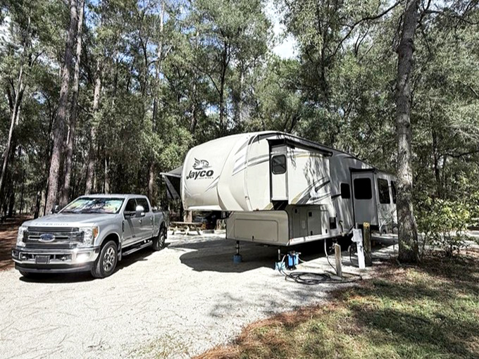 Camping among the pines at Silver Springs combines wilderness with convenience&mdash;like glamping before glamping was cool.