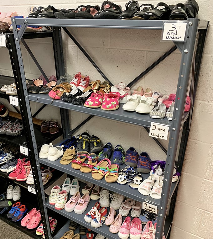 Tiny shoes for tiny feet, arranged with military precision and priced so reasonably you'll want to buy them even if you don't have kids.