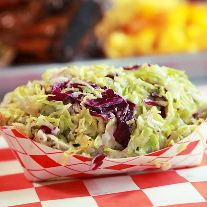 Coleslaw that knows its purpose in life: to cut through rich barbecue with crisp, cool crunch and just enough tang.