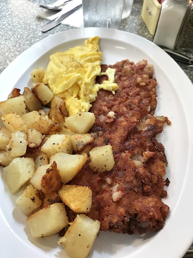 Corned beef hash that doesn't hide in the shadows of eggs. This is the breakfast of champions who aren't afraid of flavor.