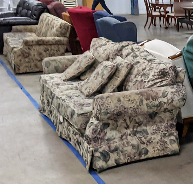 These floral sofas have seen some living, but with the right vision, they could become the conversation piece your family room needs.