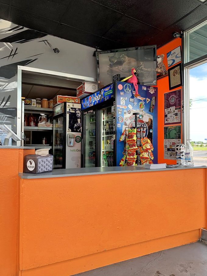 Behind this unassuming counter, pizza magic happens. No white tablecloths, no pretension&mdash;just serious dedication to the craft.