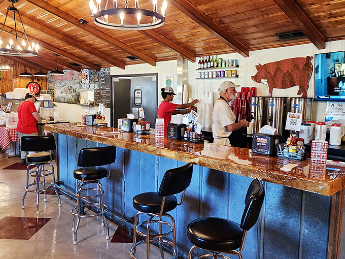 The beating heart of barbecue operations, where sweet tea flows like liquid gold and regulars don't need to place their orders&mdash;staff already know.