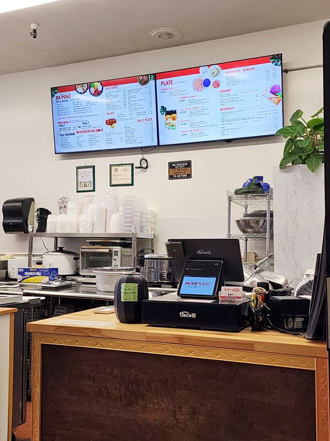 Where the magic happens. The counter at Jackie's isn't fancy, but neither was Julia Child's kitchen, and nobody complained there.