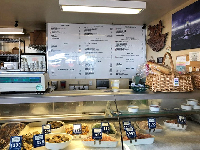 Behind this counter, seafood magic happens daily. It's like a backstage pass to the ocean's greatest hits, with prices that won't sink your wallet.