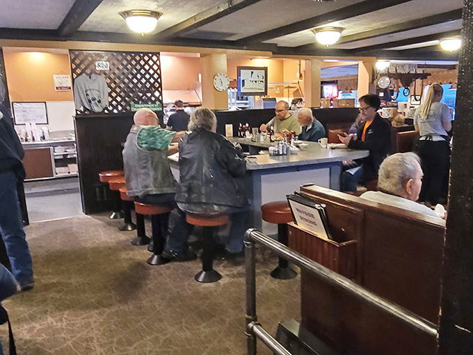 Counter seating: where solo diners find community and regulars maintain their rightful thrones in this kingdom of comfort food.