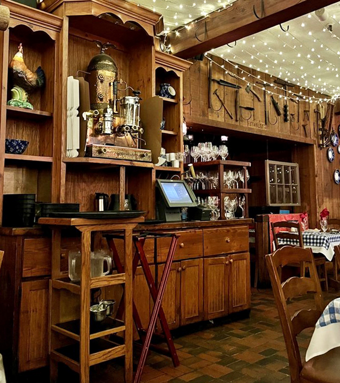 Rustic elegance defined. Every wooden shelf and vintage decoration tells a story of Southern hospitality and timeless charm.