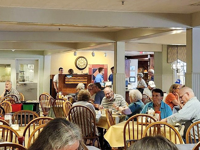 The dining room buzzes with conversation and satisfaction, a symphony of clinking forks and "mmm" sounds from contented diners.