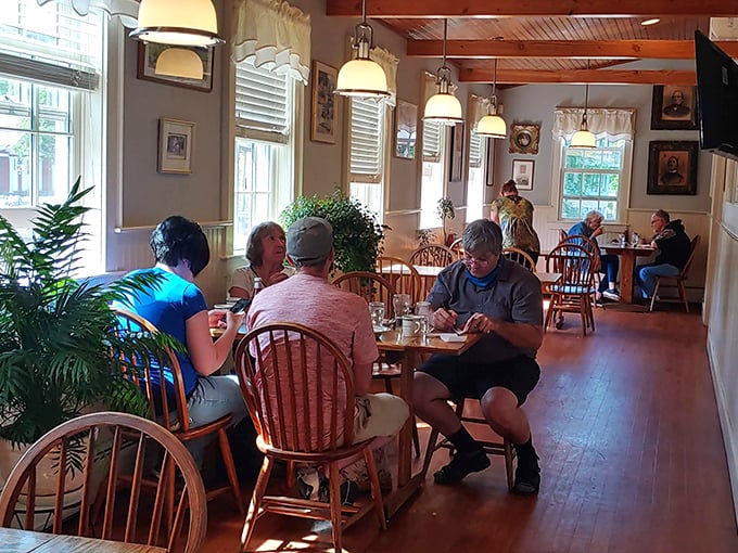 Where conversations flow as freely as the coffee. Dot's dining room hums with the pleasant buzz of Vermonters and visitors breaking bread together.