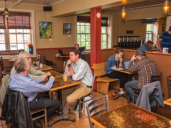 Where the real Vermont politics happen: Conversations over coffee that might just solve the world's problems&mdash;or at least decide where to hike later.