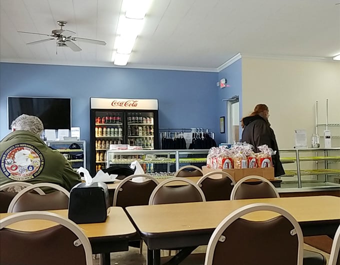 The dining area at Marge's&mdash;where strangers become neighbors over coffee and crullers. Some call it a bakery; locals know it's Michigan's living room.
