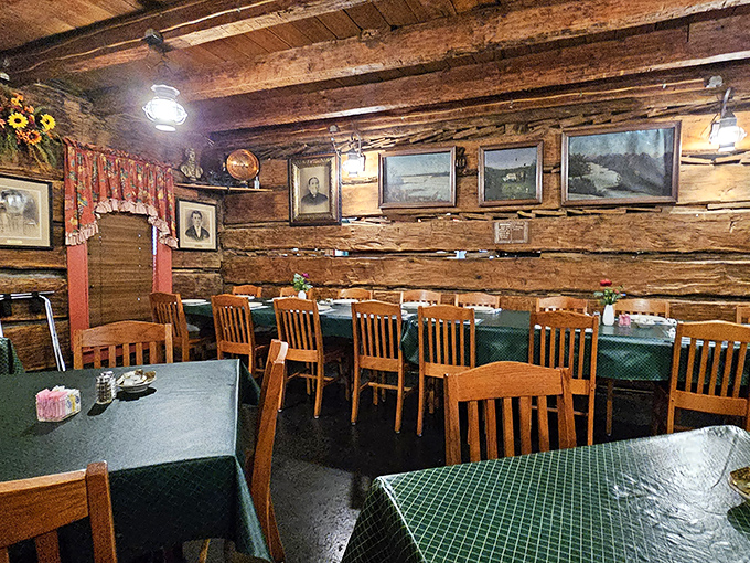 Every wooden beam and log wall tells a story. Dining here feels like being embraced by American history while someone feeds you really well. 