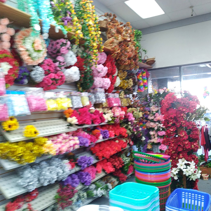 Artificial flowers bloom eternal in this botanical bargain paradise &ndash; no green thumb or watering required.