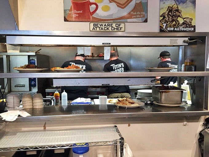 Beware of Attack Chef warns the sign, but the only danger is falling in love with whatever they're cooking up. 