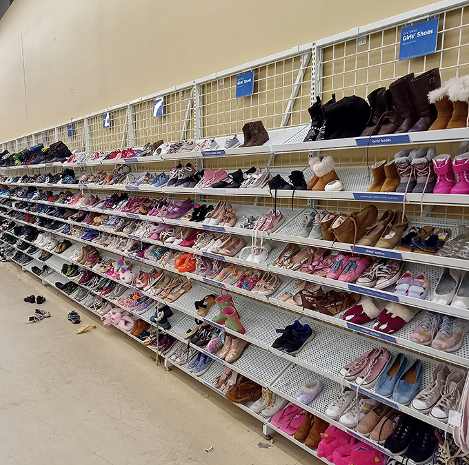 The shoe section: a footwear fantasyland where designer labels and barely-worn boots find new life at prices that won't kick your budget.