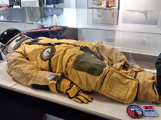This pressure suit looks like what astronauts might wear to a formal dinner on Mars&mdash;functional fashion at 70,000 feet.