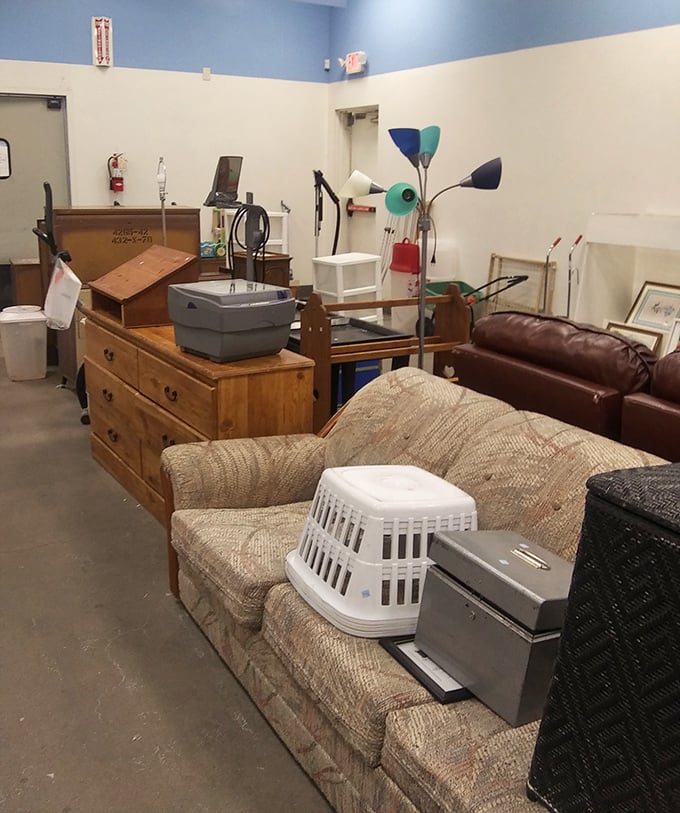 The furniture section resembles a living room in limbo &ndash; these pieces await their next chapter in someone else's home story.