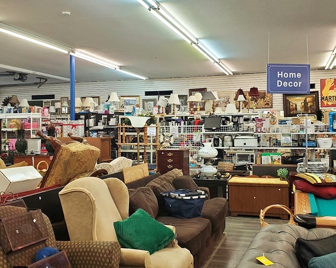 The "Home Decor" section &mdash;it sells the possibility of what your living room could become with a little imagination.