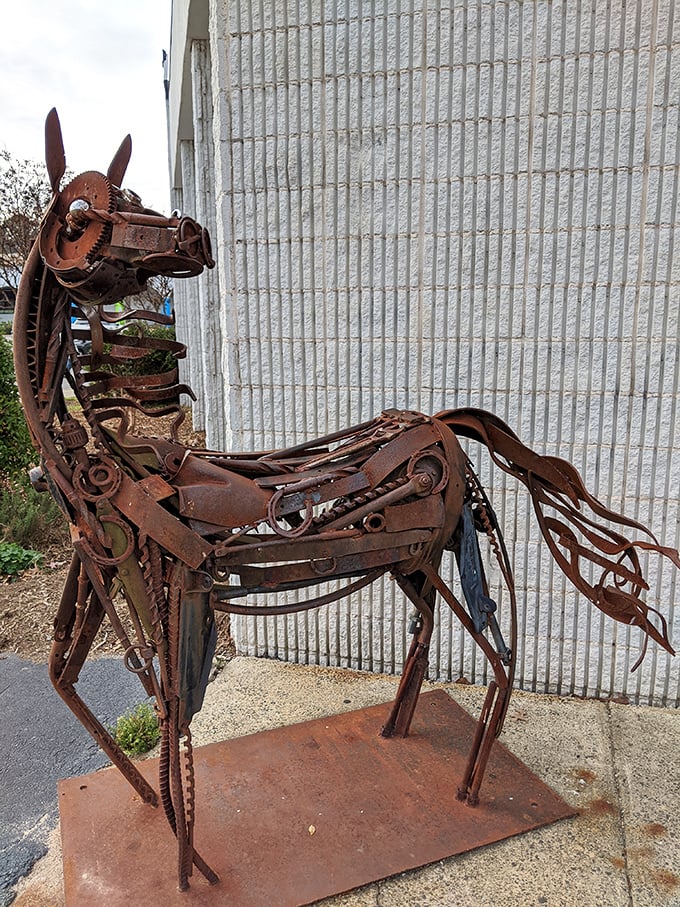 This rusty horse sculpture proves the point &ndash; one person's scrap metal becomes another's masterpiece of equine engineering.