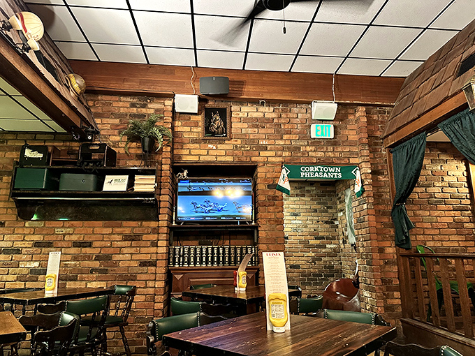 Those signature green chairs and horse racing decor create an atmosphere that's part tavern, part Kentucky Derby, all Detroit.
